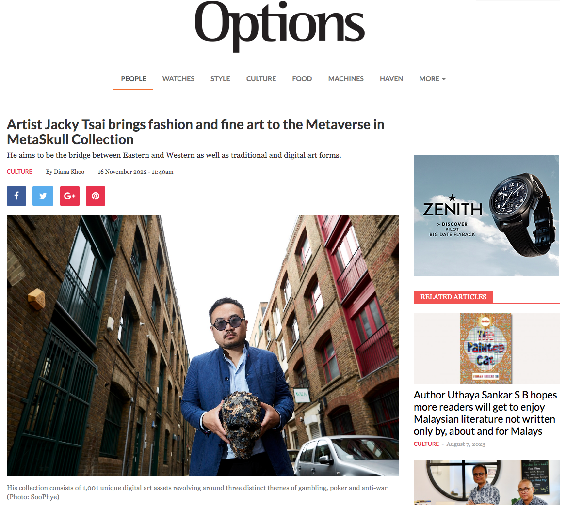 Artist Jacky Tsai brings fashion and fine art to the Metaverse in MetaSkull Collection - Jacky Tsai